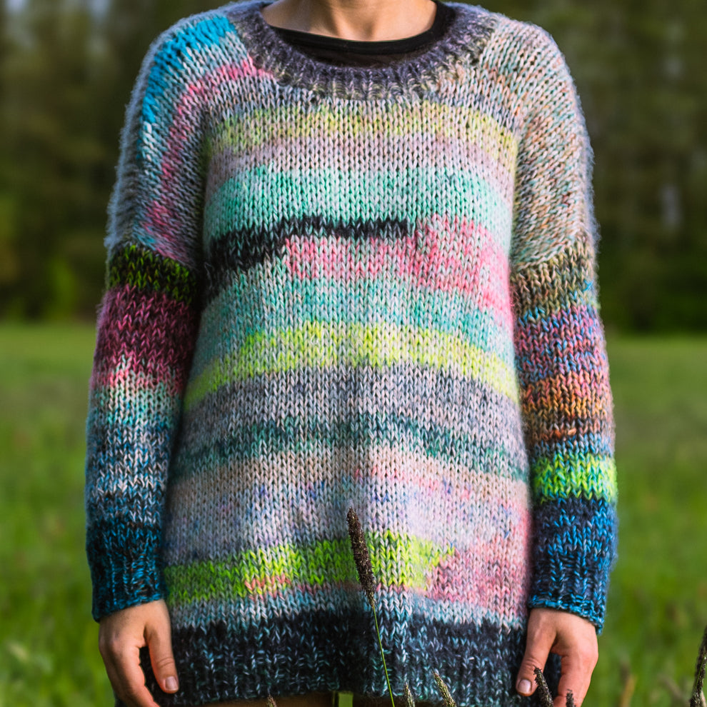 Boxy Sweater Knitting Pattern // Free Knitting Pattern // Scrap Yarn S ...